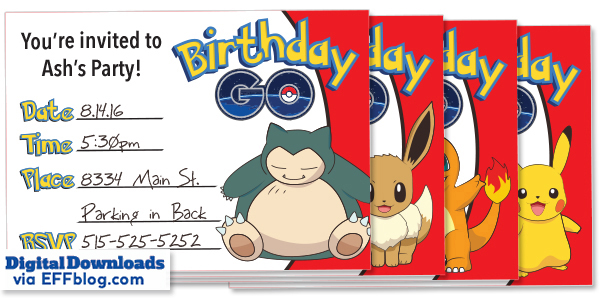 Pokémon GO: Birthday GO DIY Printable Invitations